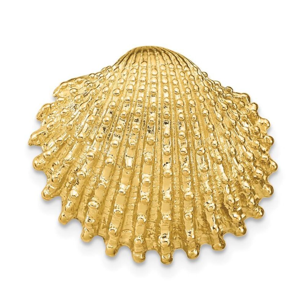 Kazi Luxury 14k Yellow Gold Scallop Shell Slide - Gem
